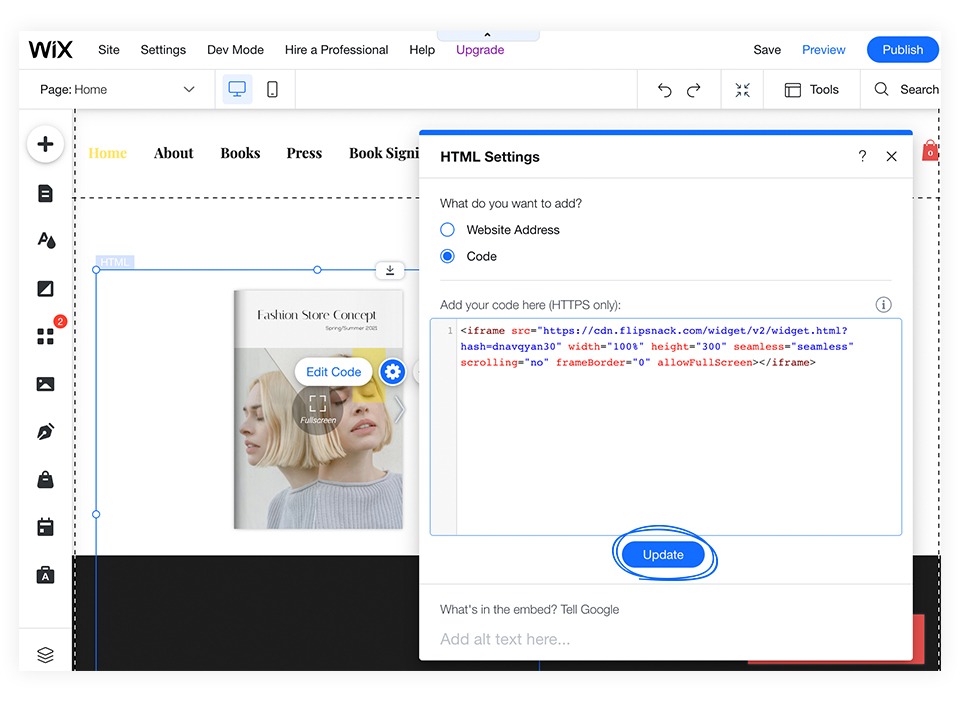 Embedding A Flipbook On Wix embedding-a-flipbook-on-wix
